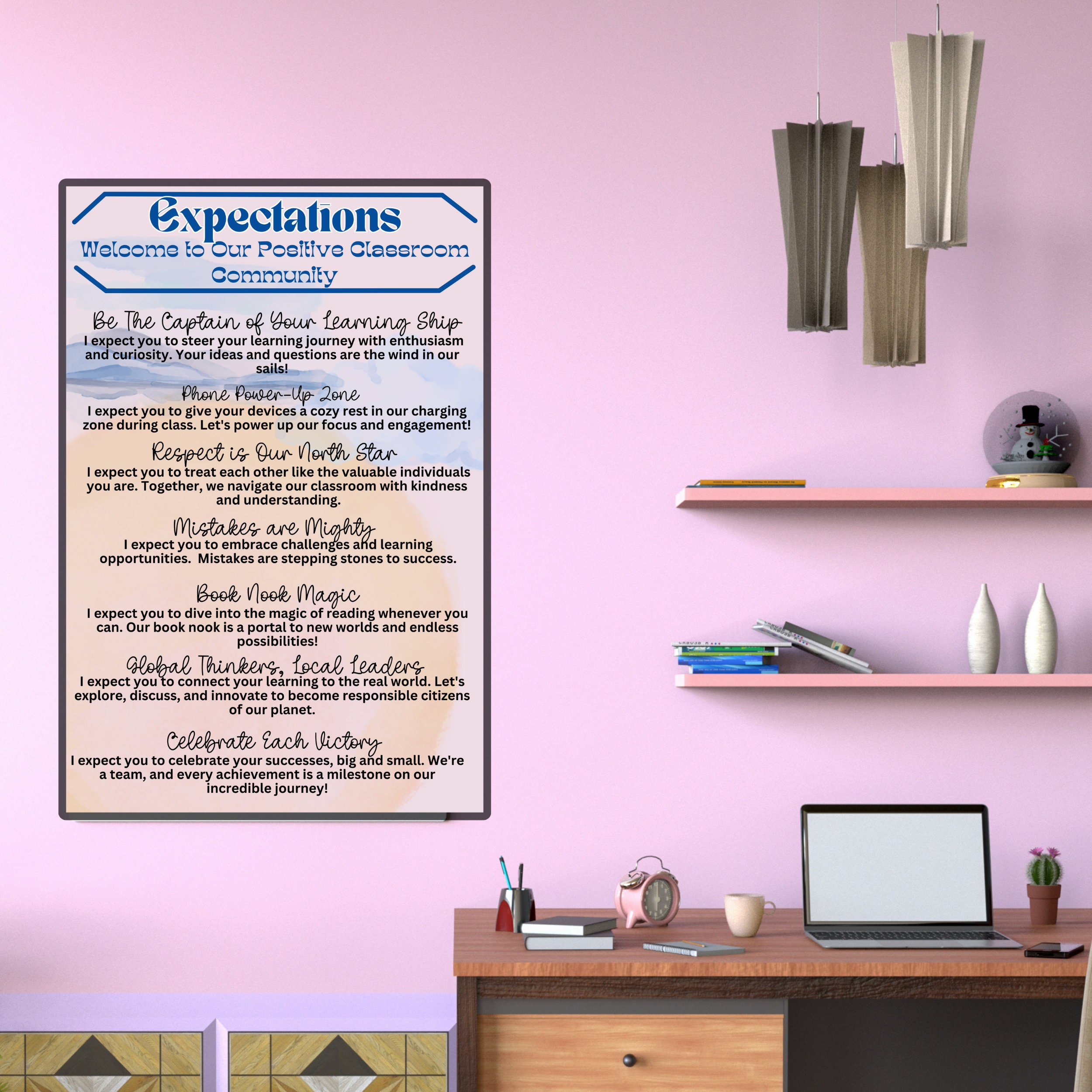 Classroom Expectations Digital Wall Sign Printable Poster Classroom ...