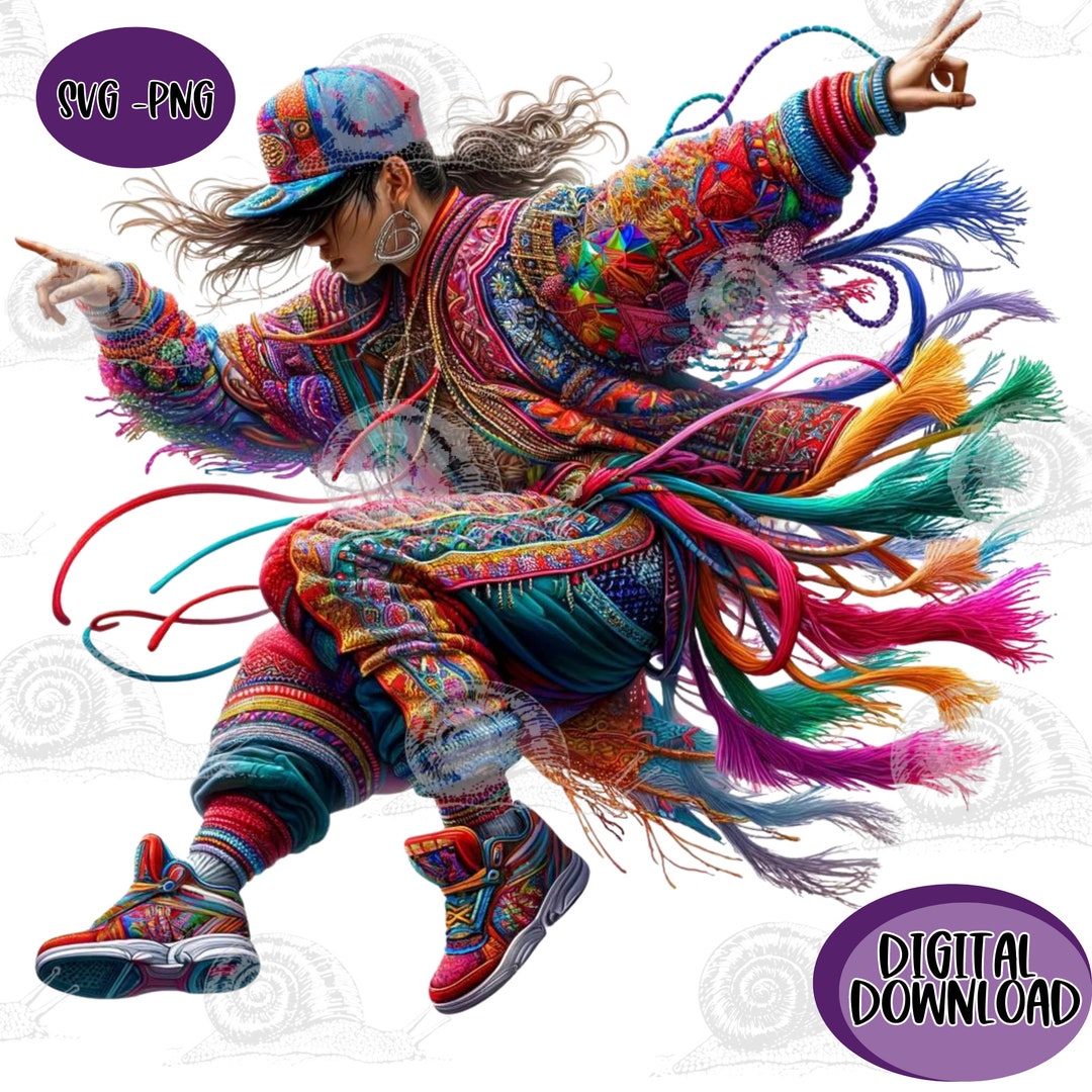 Digital Download Hip Hop Dance Art Watercolor SVG PNG, POD Products ...