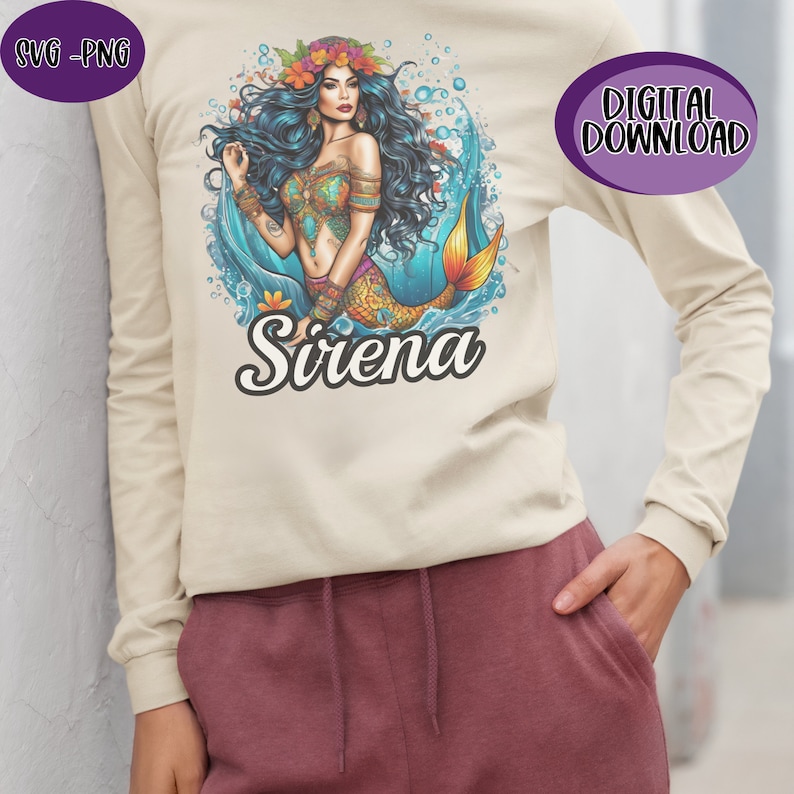 Latina SVG PNG Files Digital Download Hispanic Culture Mexican Sirena ...
