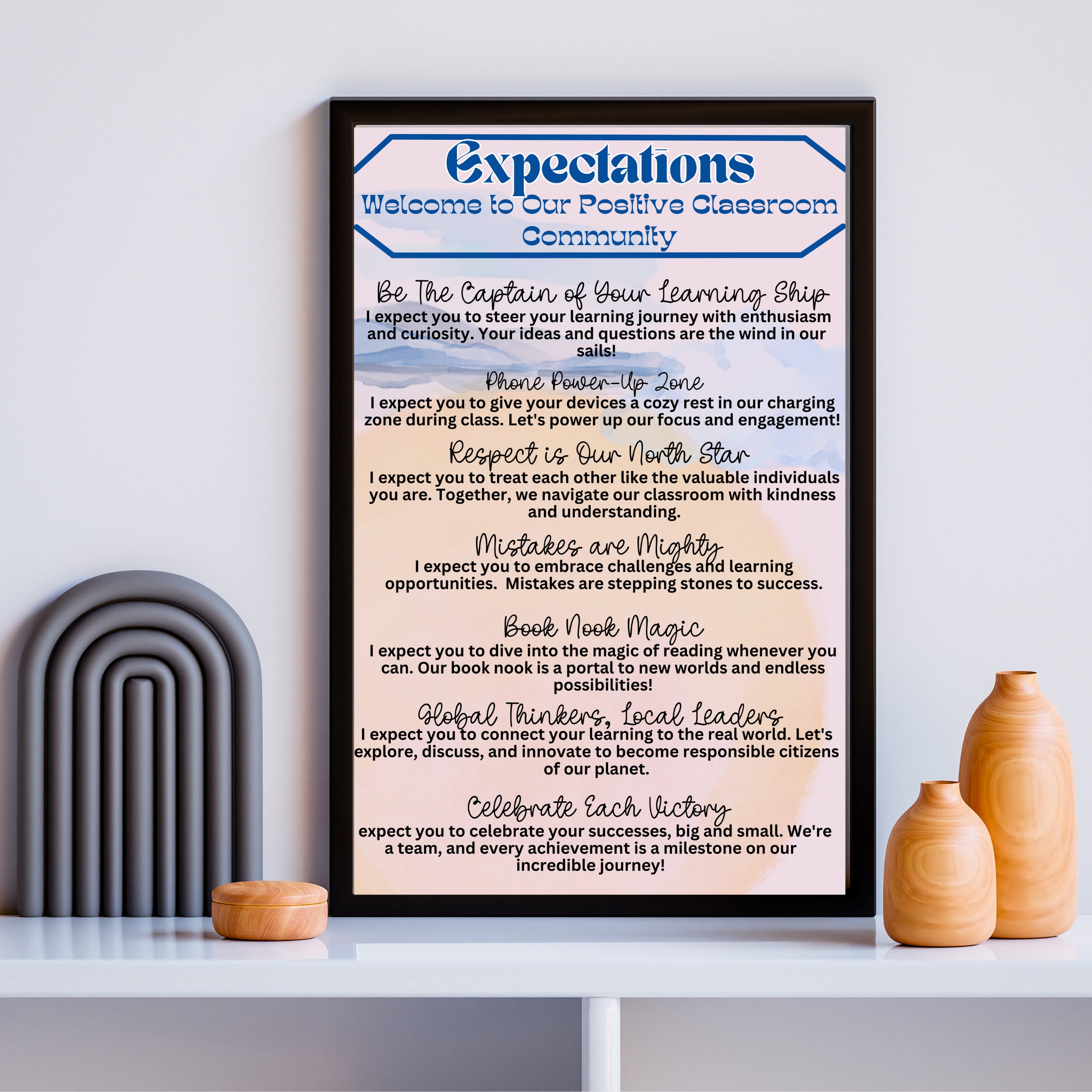 Classroom Expectations Digital Wall Sign Printable Poster Classroom ...