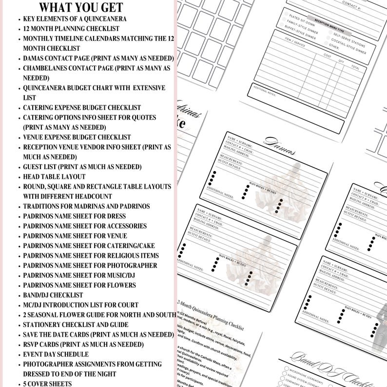 Ultimate Quinceañera Planner + Guide Book Printable Quince Planning ...