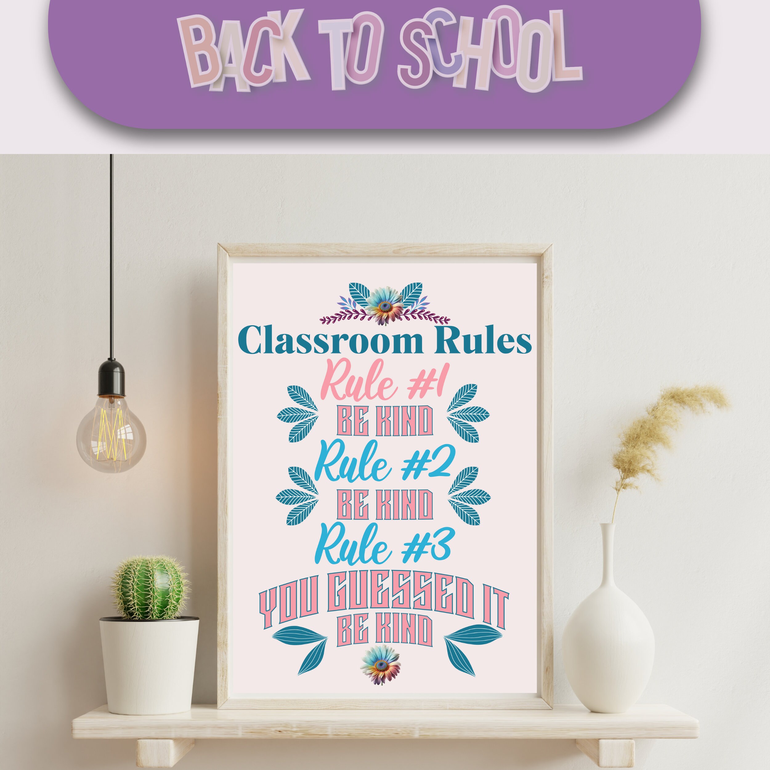 Classroom Décor Wall Sign Printable Poster Classroom Rules Aesthetic ...