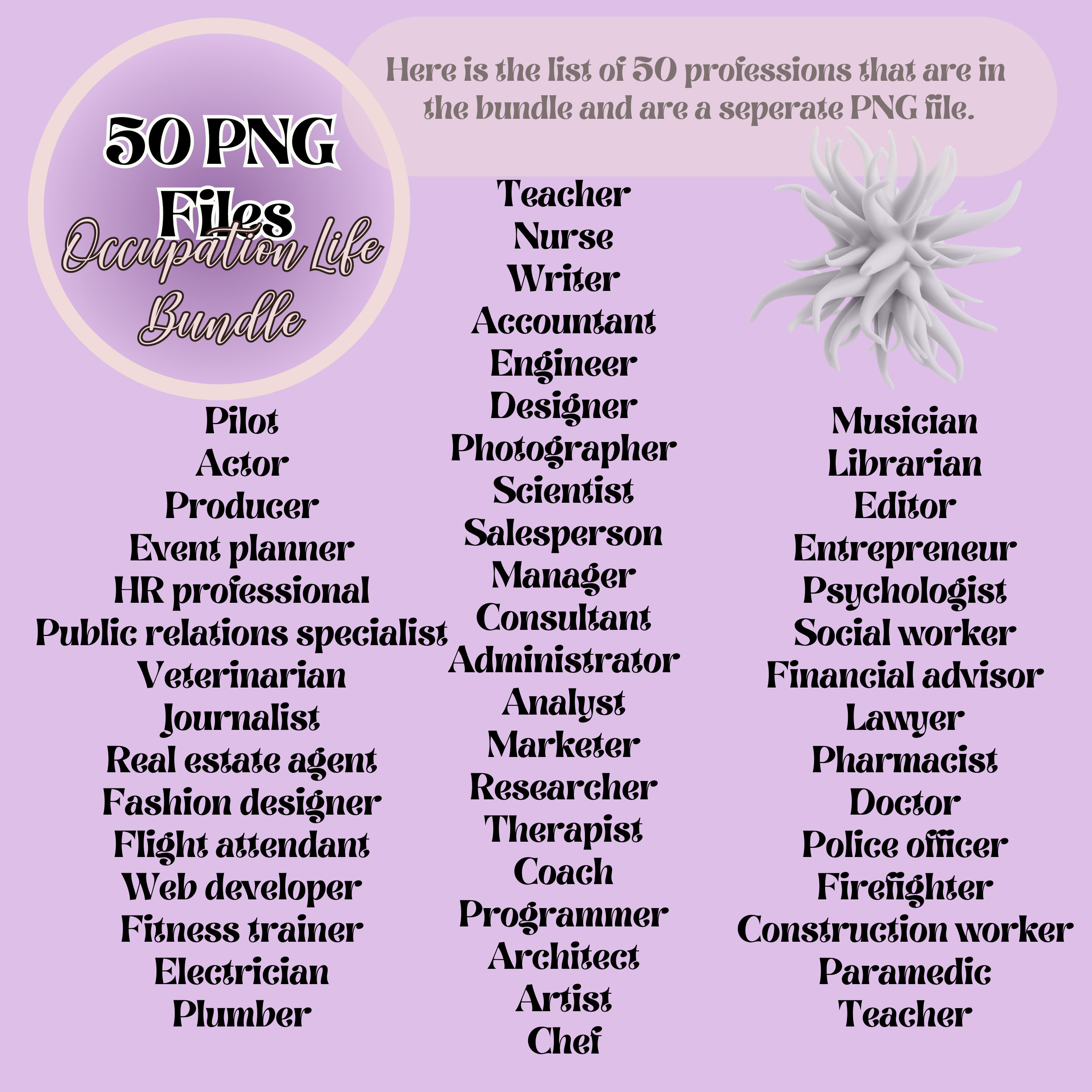 Occupation Life Bundle 50 PNG Files Sublimation Digital Downloads - Etsy