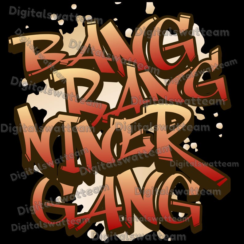 Bang Bang Niner Gang Old Skool SVG PNG Latina Svg Game Day Football ...