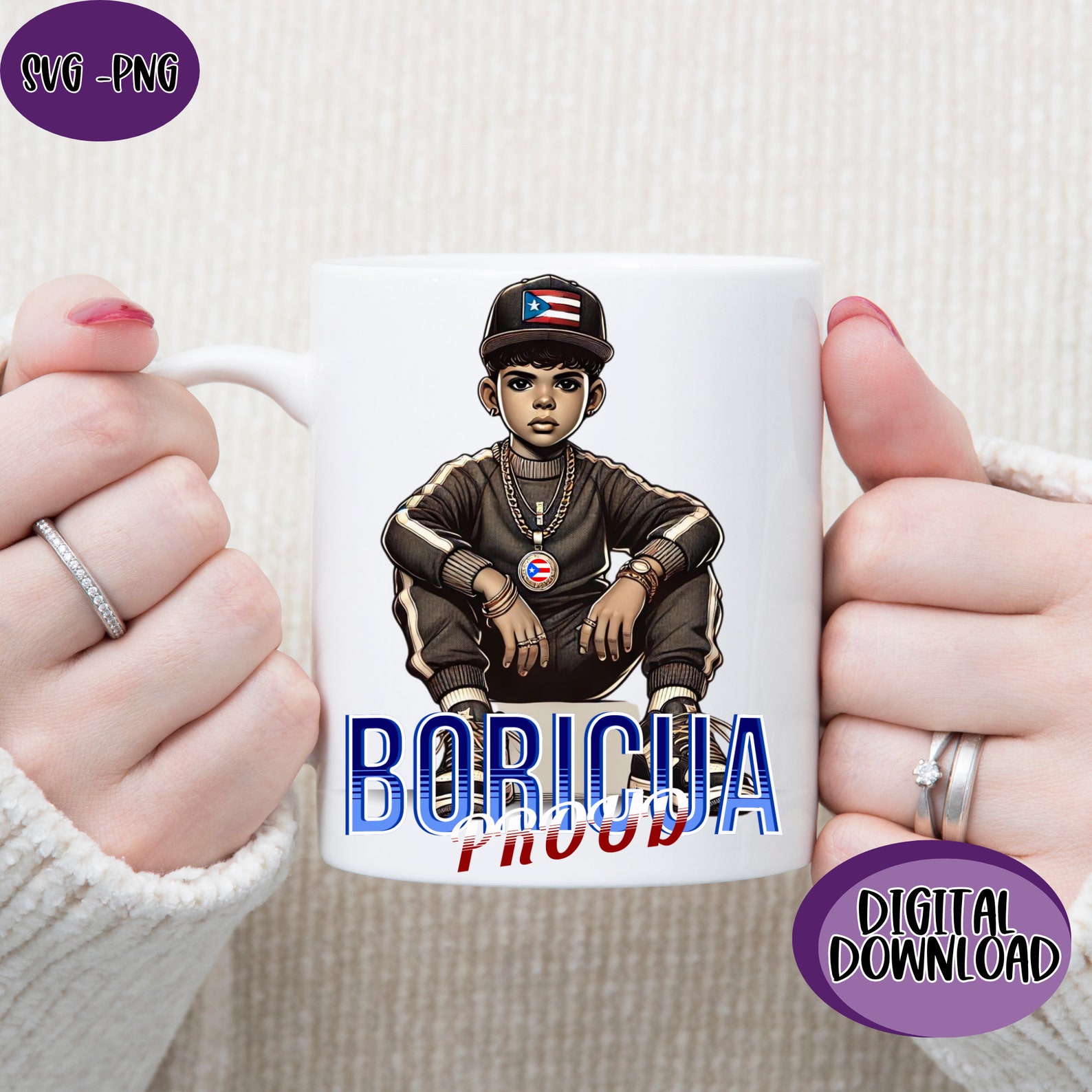 Boriqua SVG PNG Files Digital Download Hispanic Culture, Puerto Rico ...