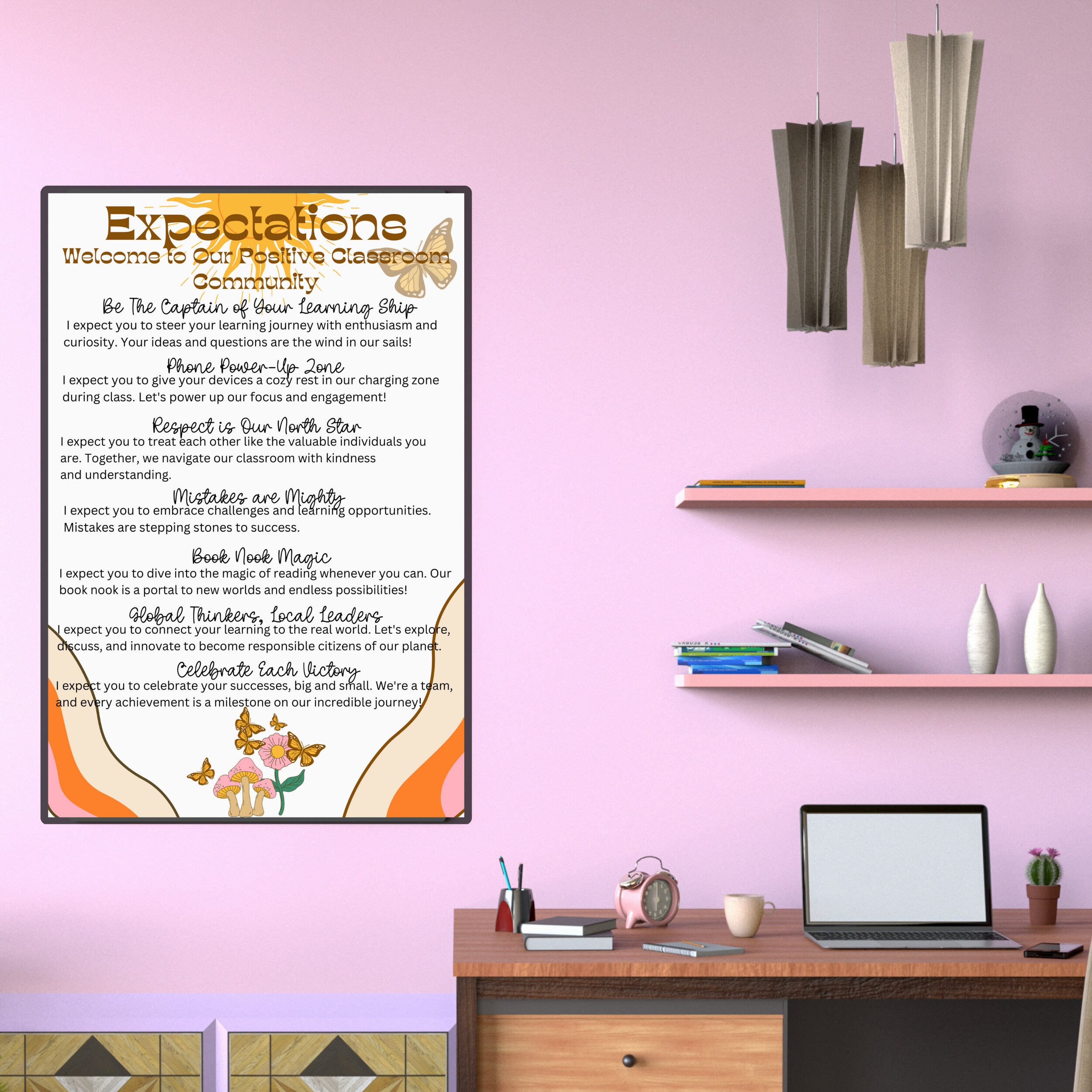 Classroom Expectations Wall Sign Printable Poster Classroom Guidelines ...