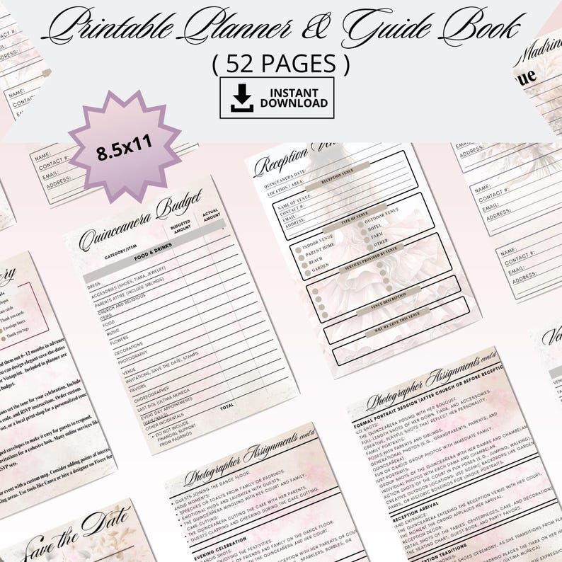 Ultimate Quinceañera Planner and Guide Book Quince Planning Checklist ...