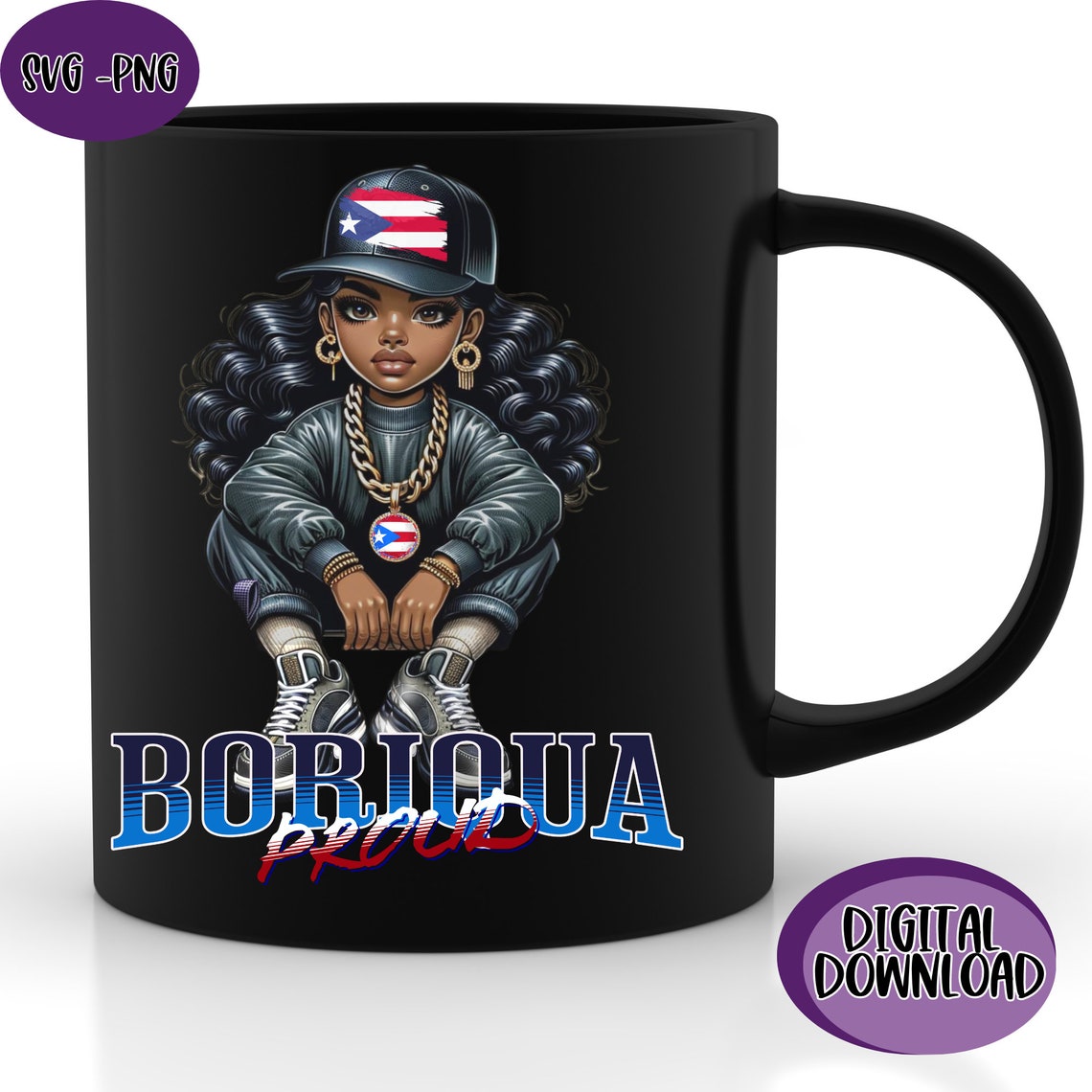 Boriqua SVG PNG Files Digital Download Hispanic Culture, Puerto Rico ...