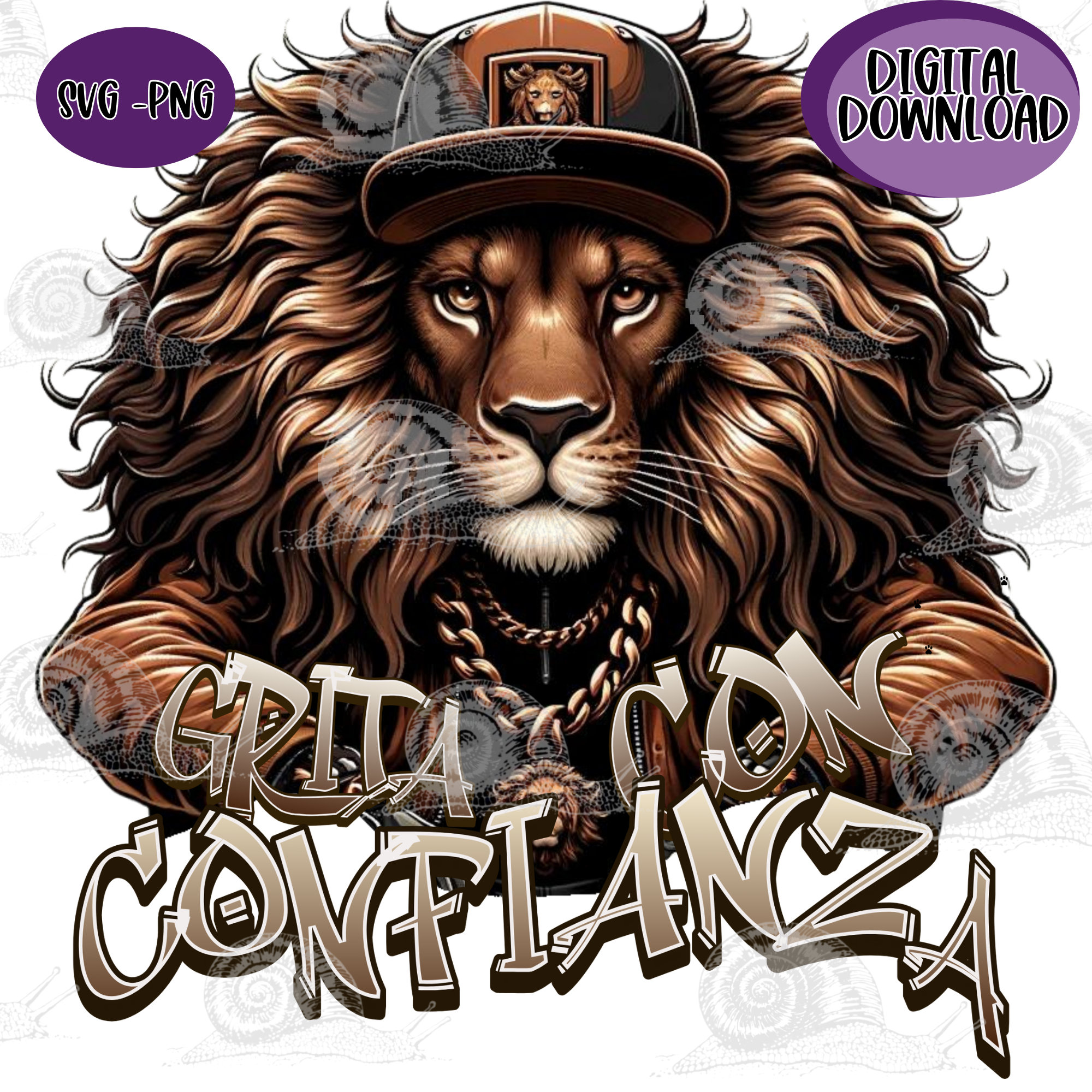 Lion SVG PNG Files Digital Download Hispanic Culture Anthropomorphic ...