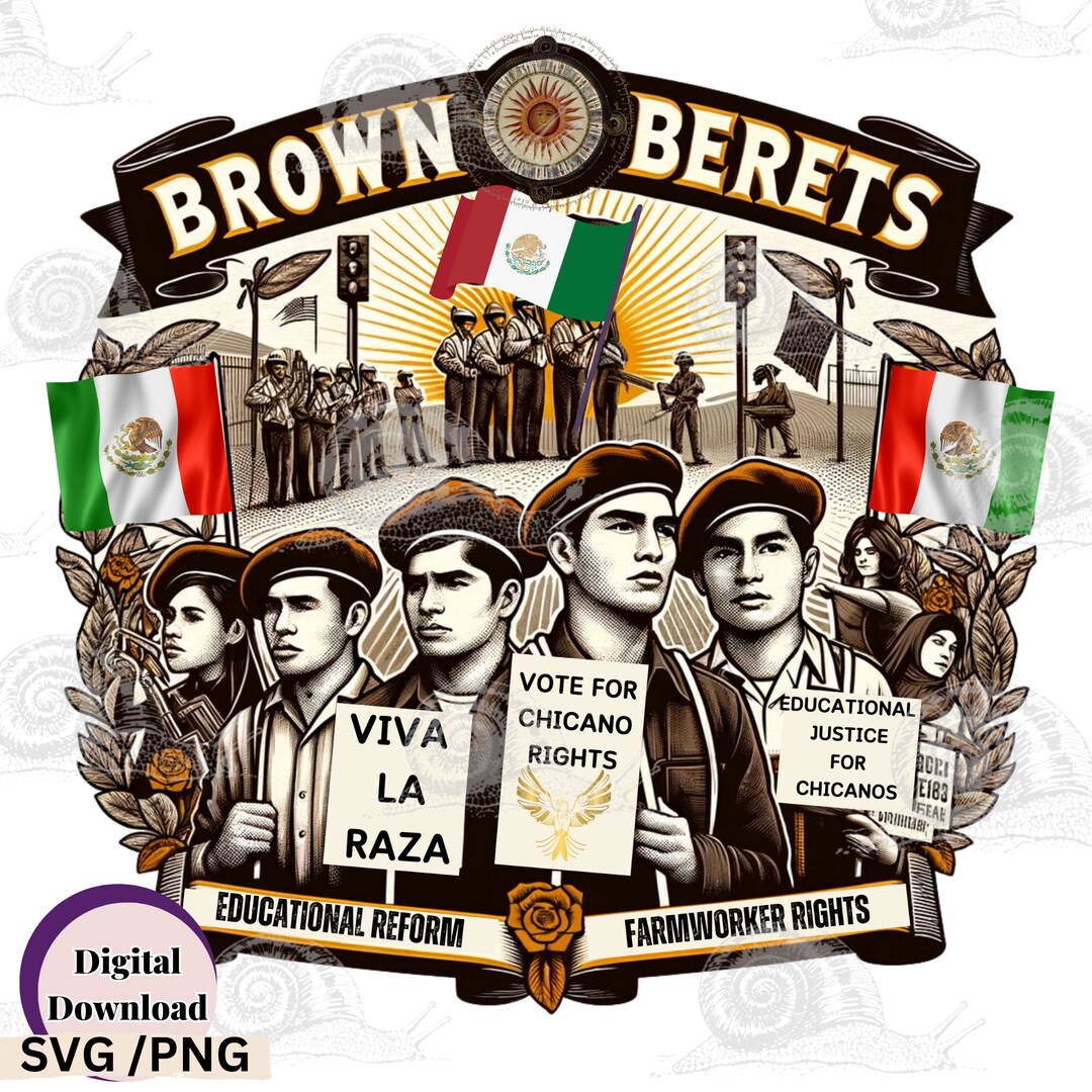 Mexican Sublimation SVG PNG Latina Brown Beret Chicano Mexican Heritage ...
