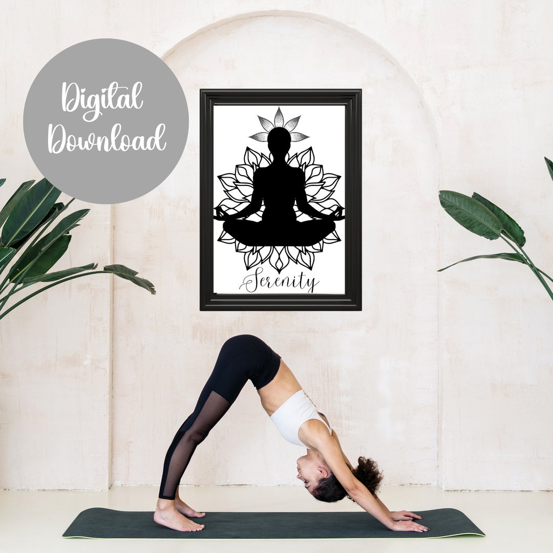 Digital Print Wall Art Printable Zen Motif "serenity" Mono Color ...