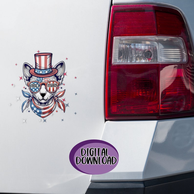 Kamala Harris Sphynx Cat PNG SVG Descarga digital Childless Cat Ladies ...