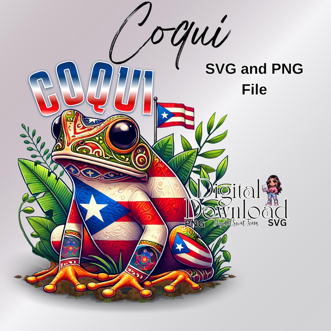 Coqui Frog SVG PNG Files Digital Download Hispanic Culture Puerto Rican ...