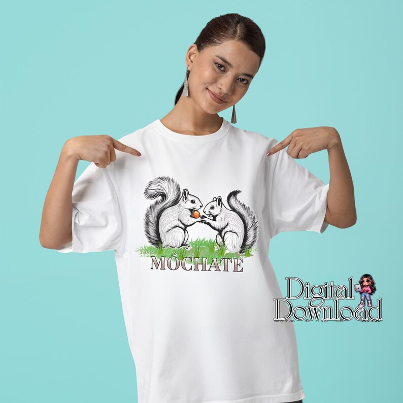 Mexican Mochate Squirrels SVG PNG, Latina T-shirt Design (digital ...
