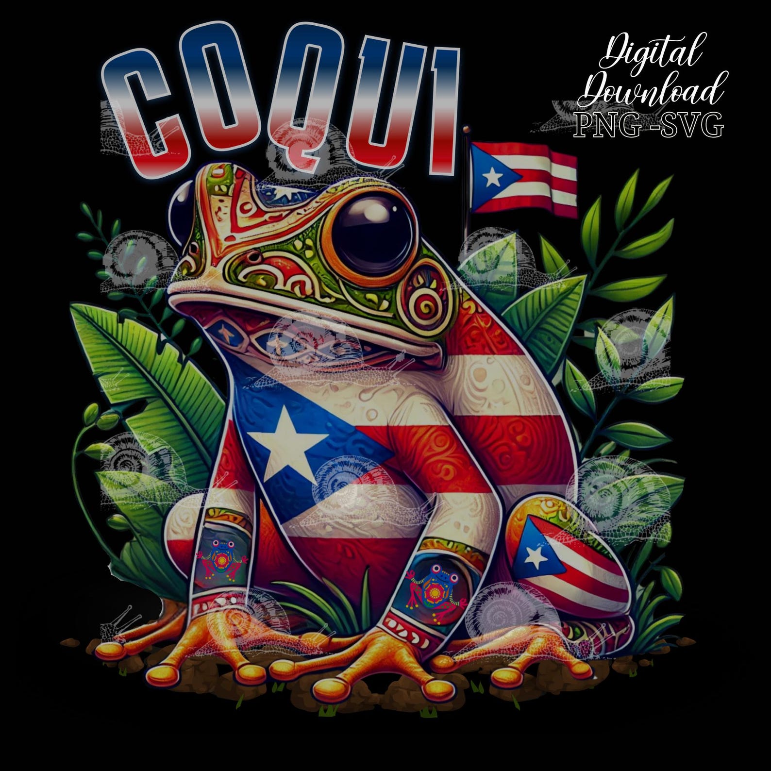 Coqui Frog SVG PNG Files Digital Download Hispanic Culture Puerto Rican ...
