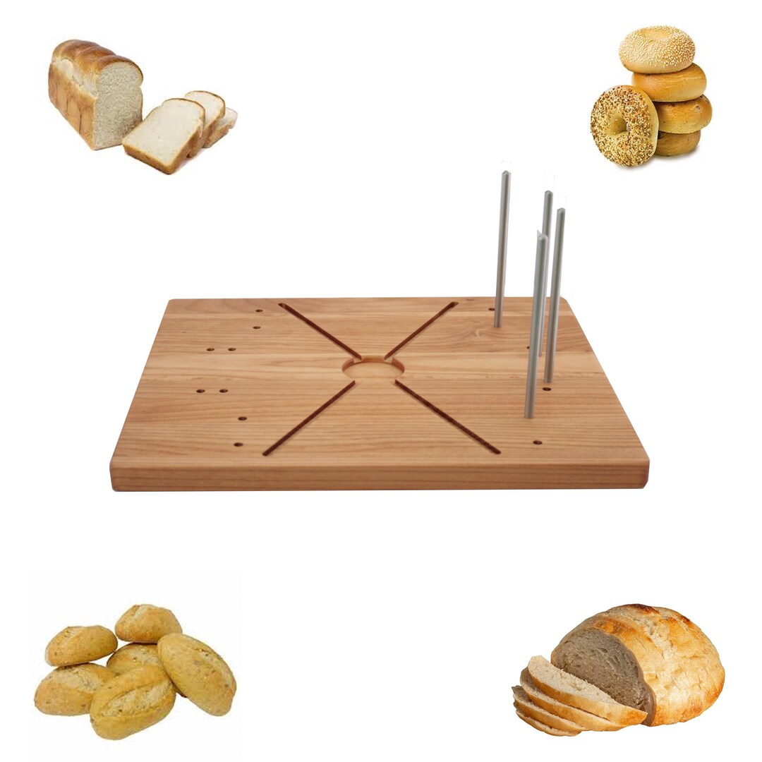 Red Alder Bread Slicing Guide Board With Bagel Slicer - Right Handed - Etsy