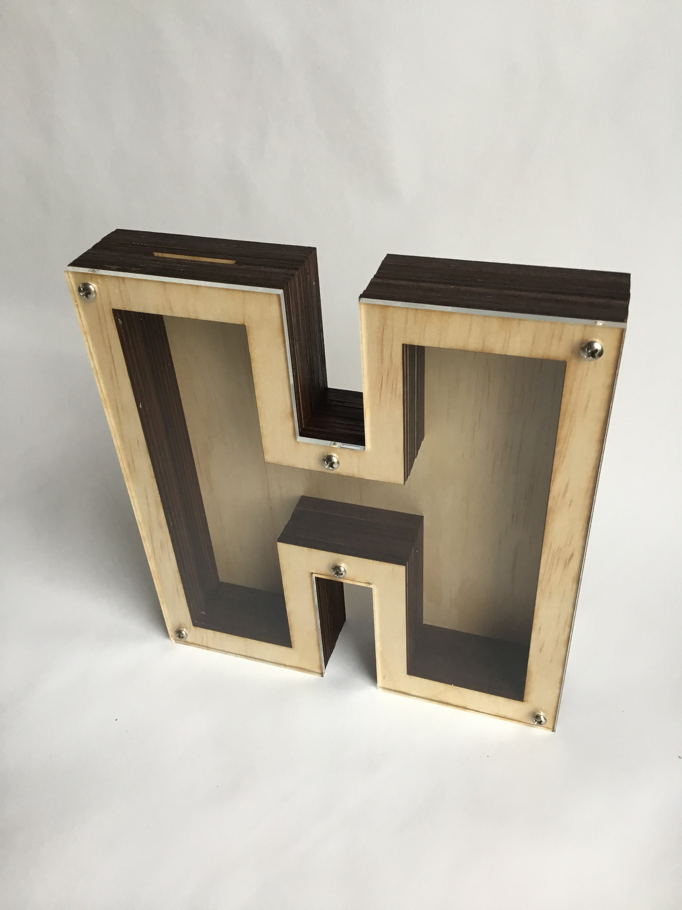 Letter Bank Kids Bank Money Coins Laser Cut Birch Plywood Bank Acrylic ...