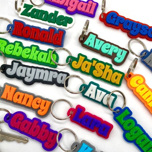 Personalized Custom Name Tag Keychain Keyring Zipper Pull - Etsy