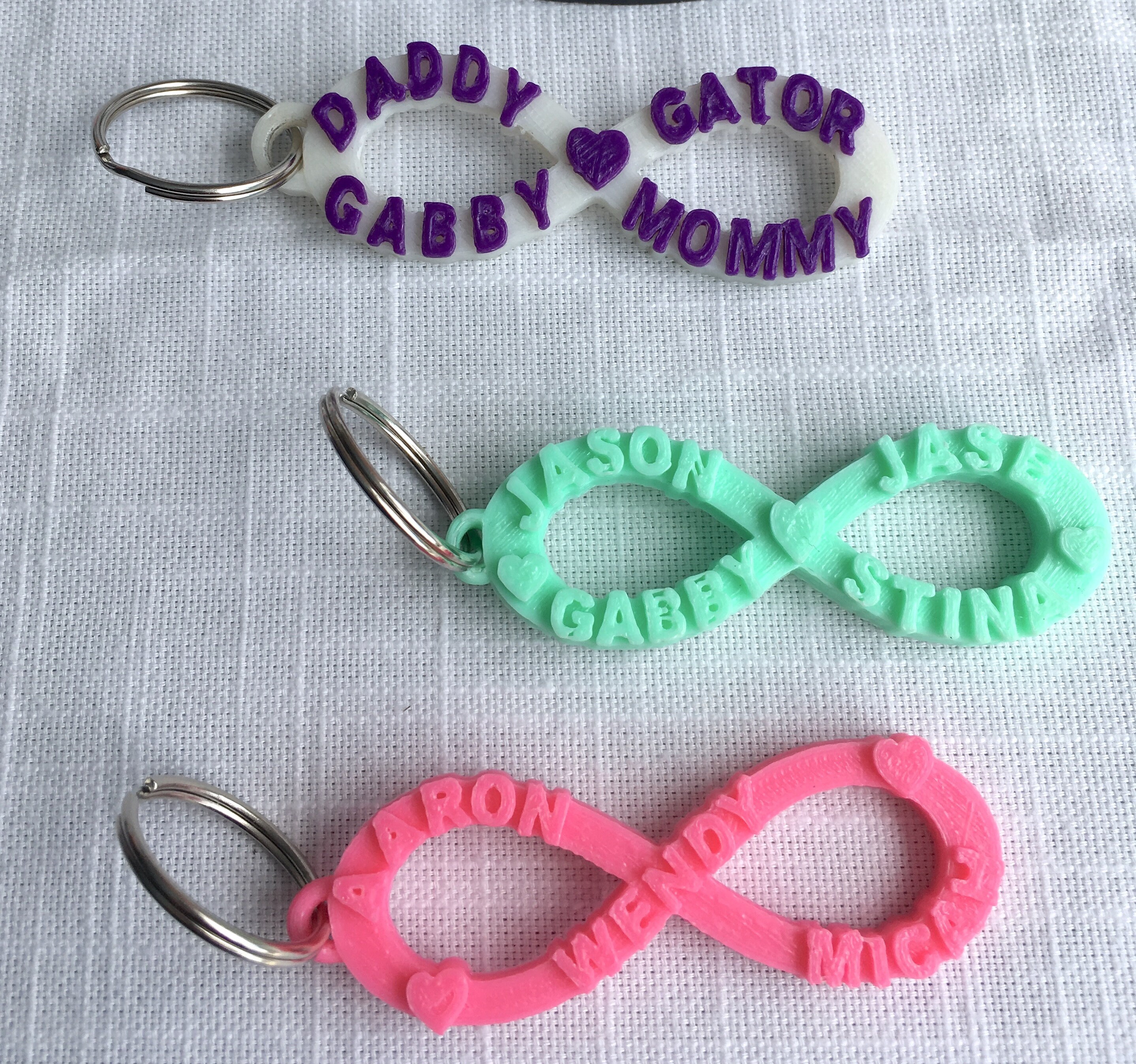 Infinity Keychain Zipper Pull Key Ring 3D Printed & - Etsy