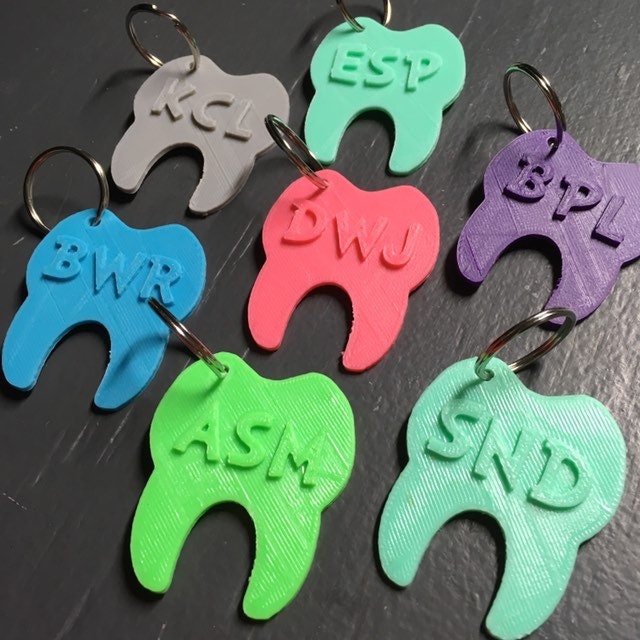 Personalized Tooth Shaped Keychain/zipper Pull 3D Printed - Etsy