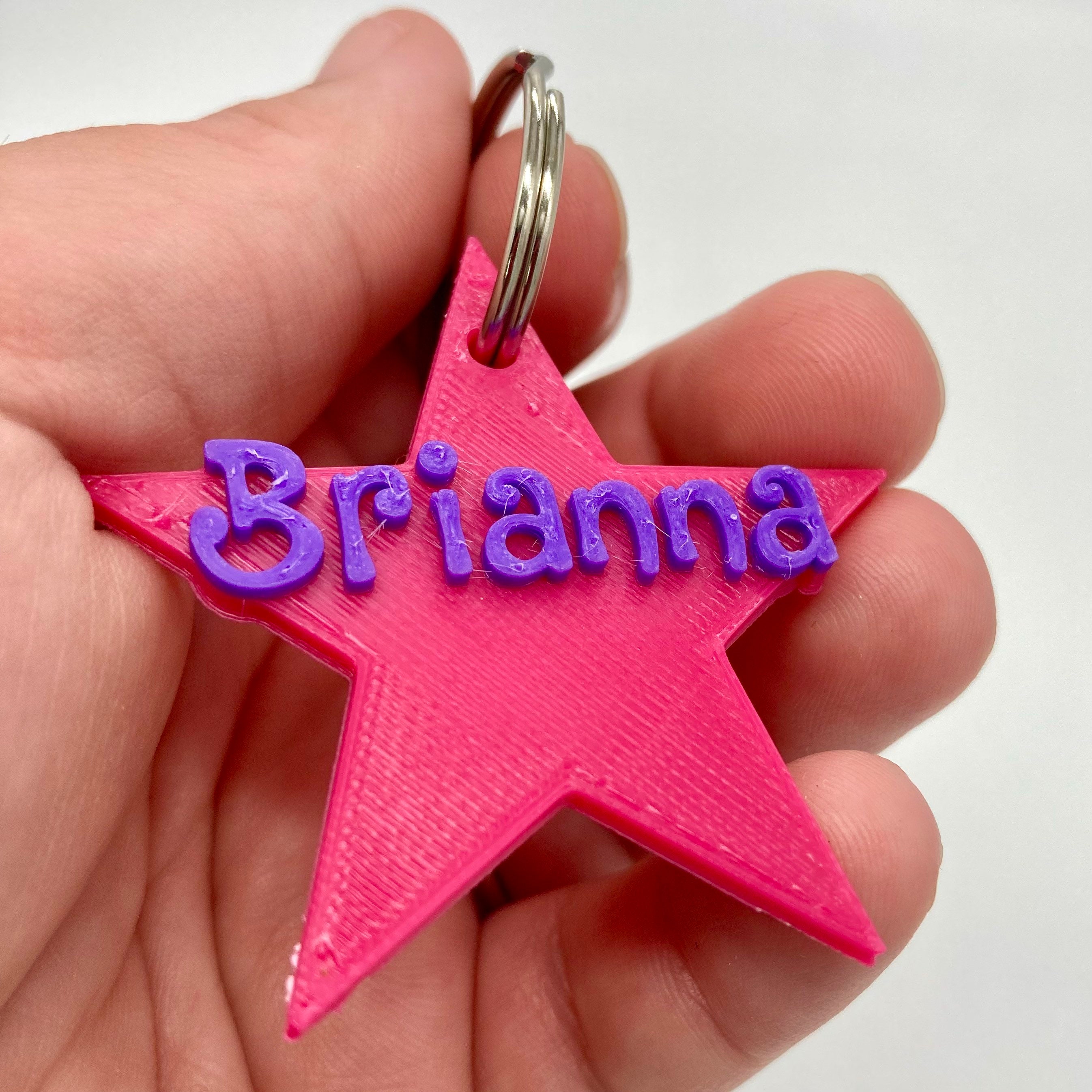 Star Personalized 3D Printed Keychain, Charm, Zipper Pull, Key Ring ...
