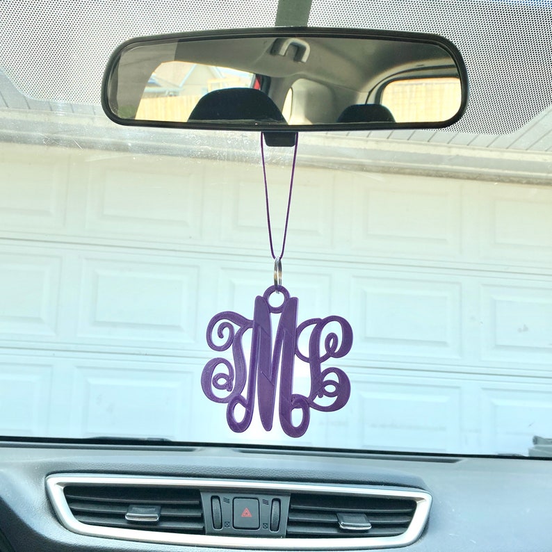 Monogram Keychain, Zipper Pull, Car Mirror Hanger, Diaper Bag Charm ...
