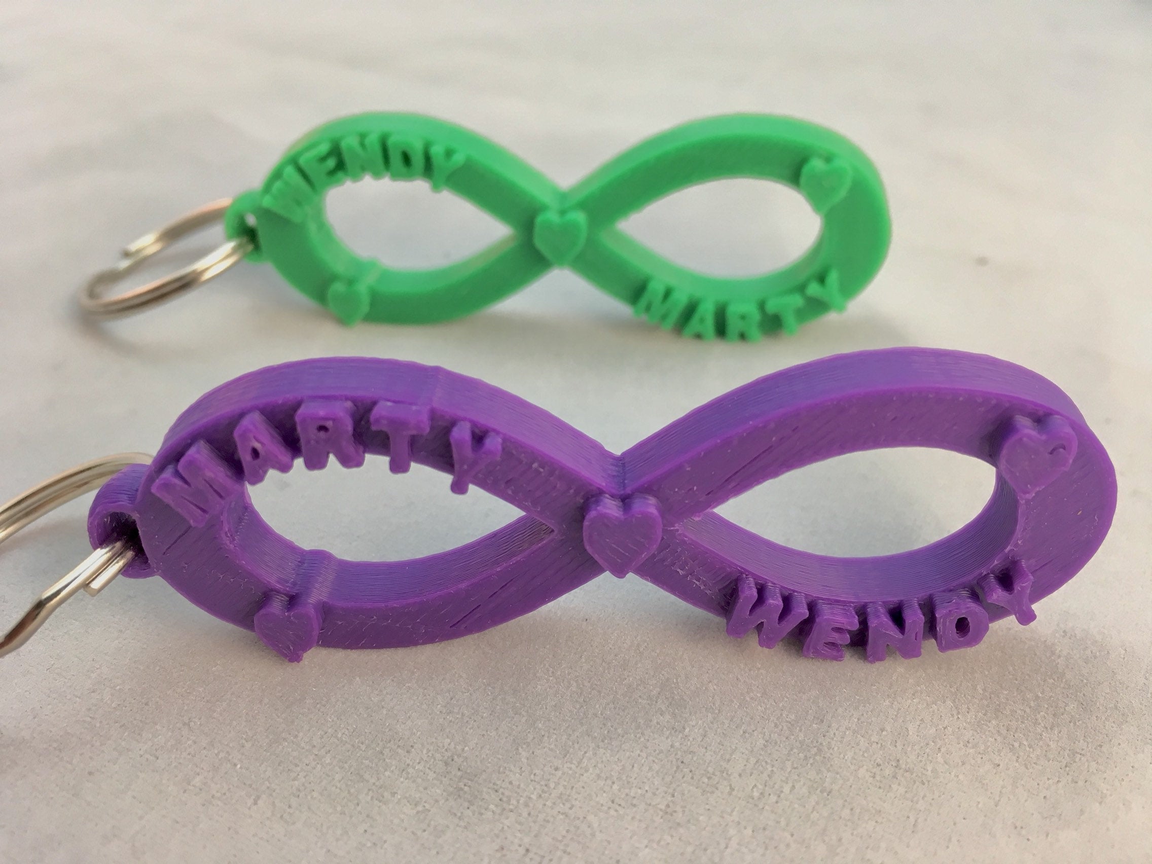 Infinity Keychain Zipper Pull key ring 3D Printed & | Etsy