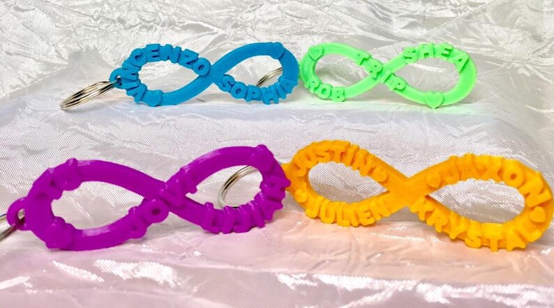 Infinity Keychain Zipper Pull key ring 3D Printed & | Etsy