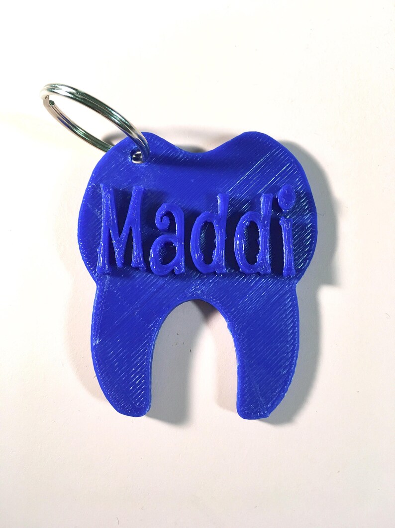 Personalized Tooth shaped keychain/zipper pull 3D Printed | Etsy