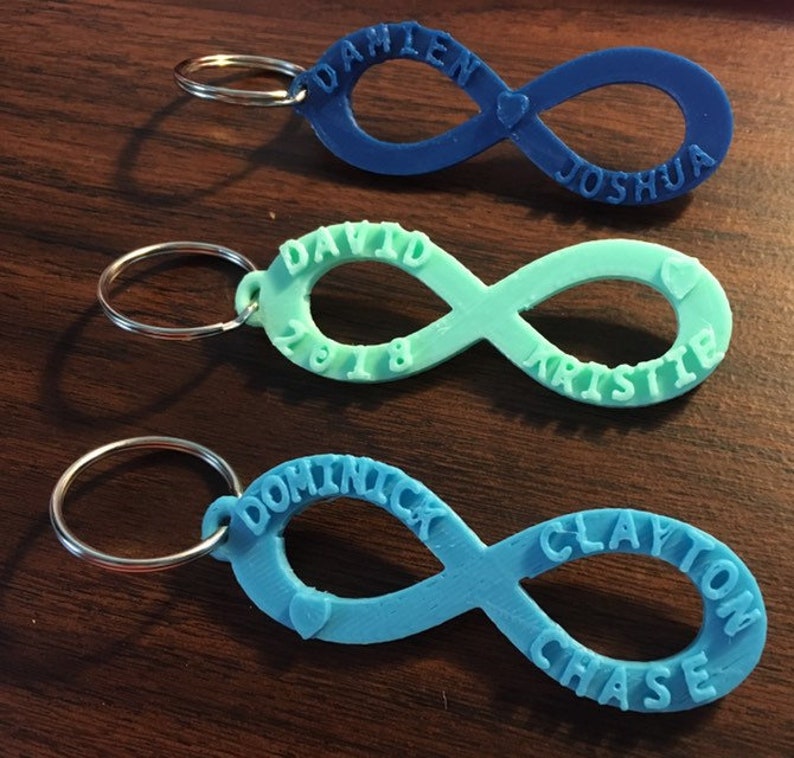 Infinity Keychain Zipper Pull key ring 3D Printed & | Etsy