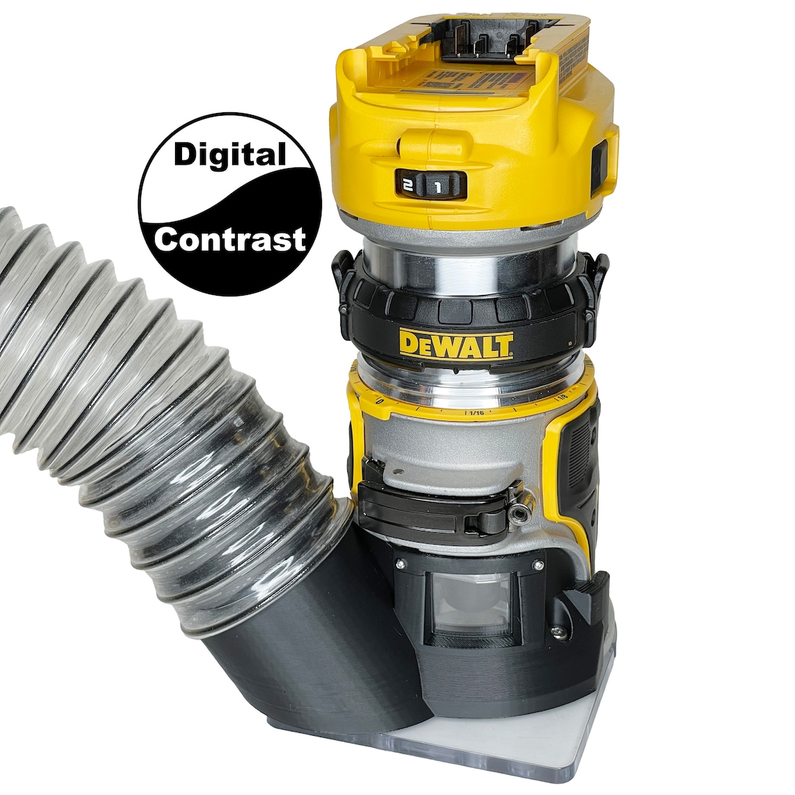 Dewalt DCW600 & DWP611 Trim Router Dust Cover Hose Adapter With Window ...