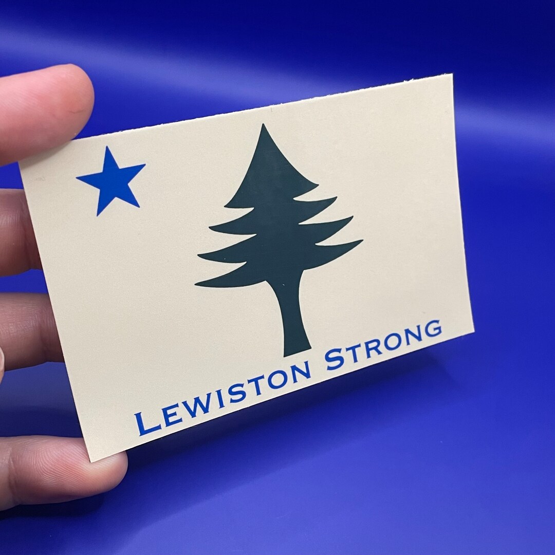 Lewiston Strong Maine Tree Flag Sticker - Etsy