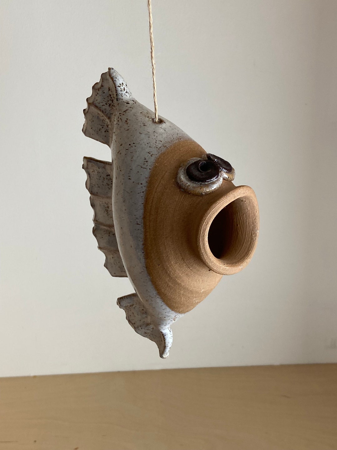 Studio Pottery Funny Face Fish Vintage | Garden Art | Indoor Outdoor ...