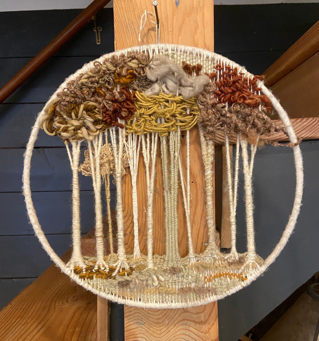 Vintage Woods Tree Woven Fiber Art | Macrame Forest - Etsy