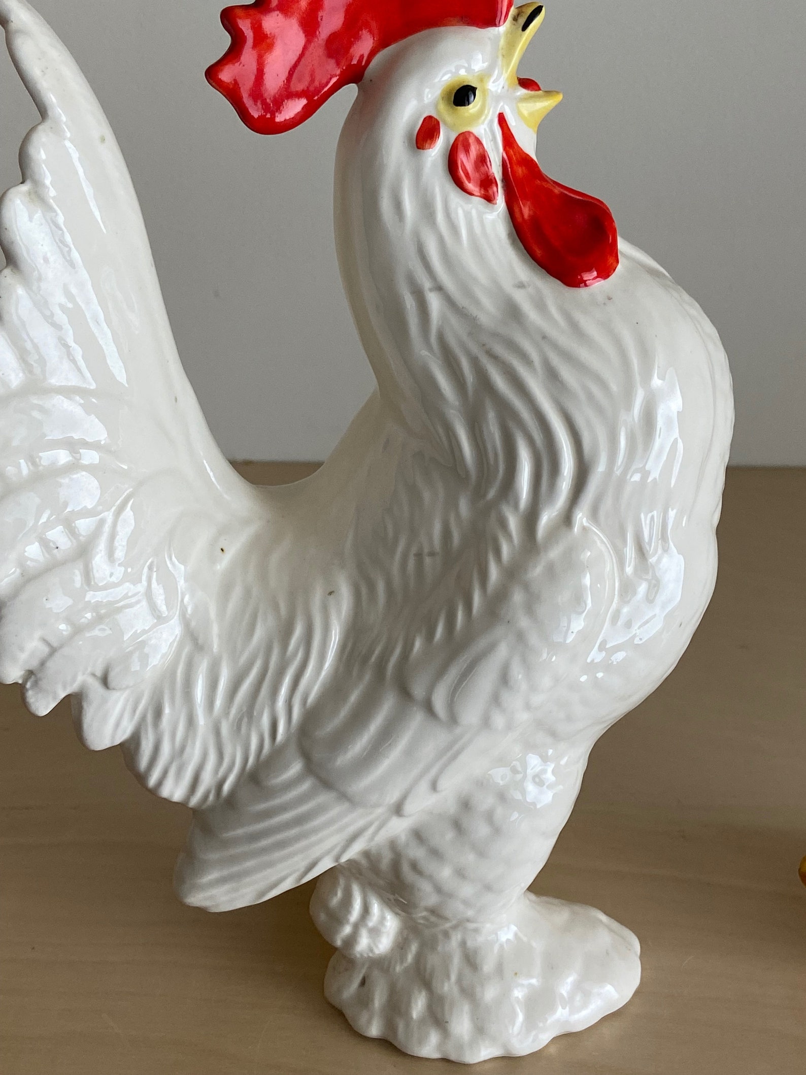 Vintage Hen and Rooster Pair White Ceramic - Etsy