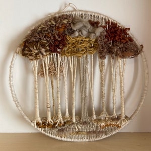 Vintage Woods Tree Woven Fiber Art | Macrame Forest - Etsy