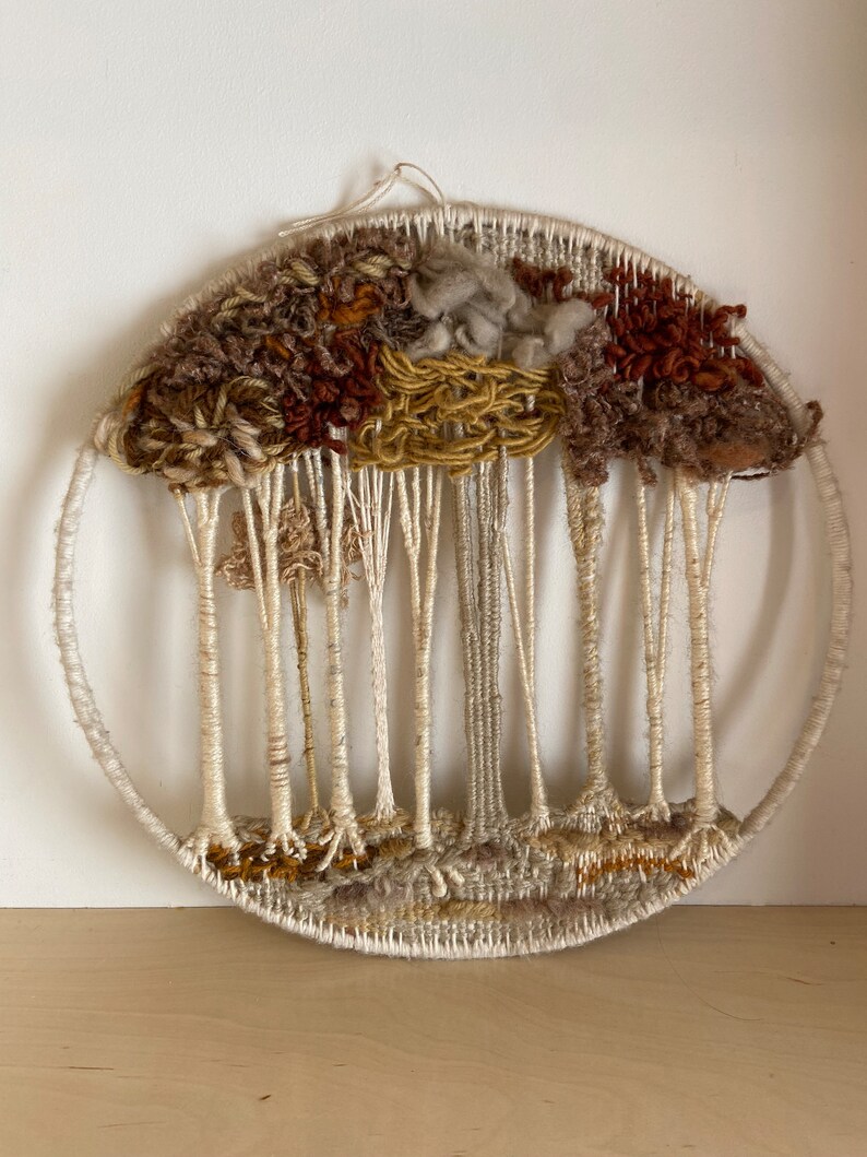 Vintage Woods Tree Woven Fiber Art | Macrame Forest - Etsy