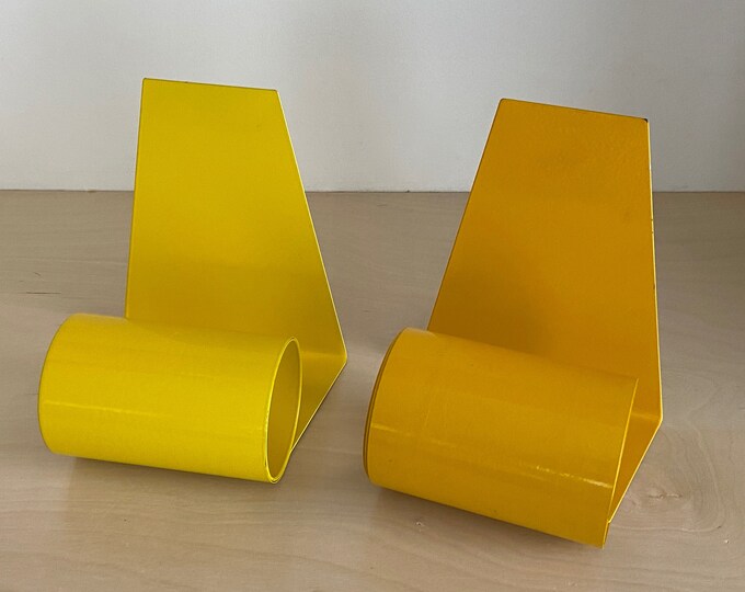 Pair of Mod English YELLOW Coil Bookends | Mid Century Design "the Worm ...