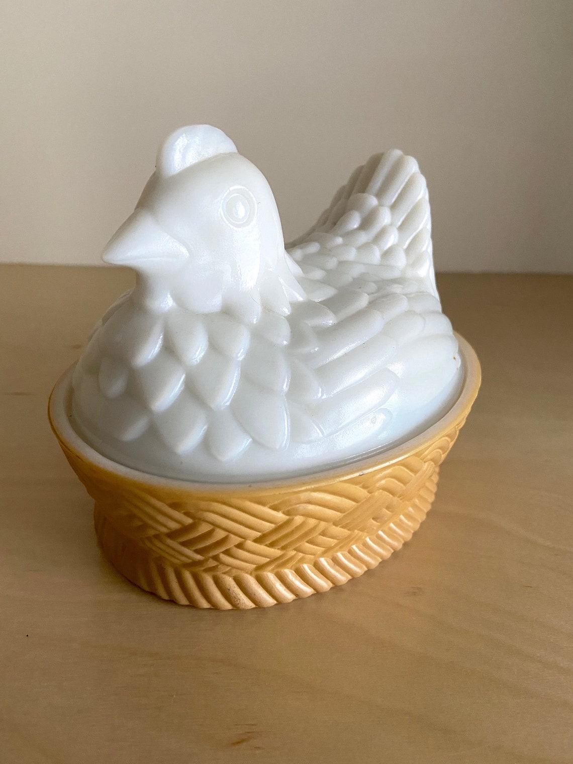 Vintage Milk Glass Hen on Nest Chicken Covered Dish Easter | Etsy