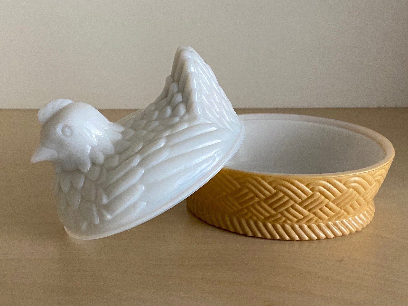 Vintage Milk Glass Hen on Nest Chicken Covered Dish Easter | Etsy
