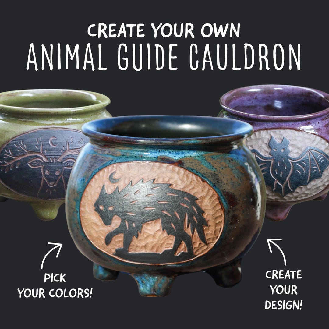 Custom Animal Guide Cauldron - Handmade Pottery - Etsy