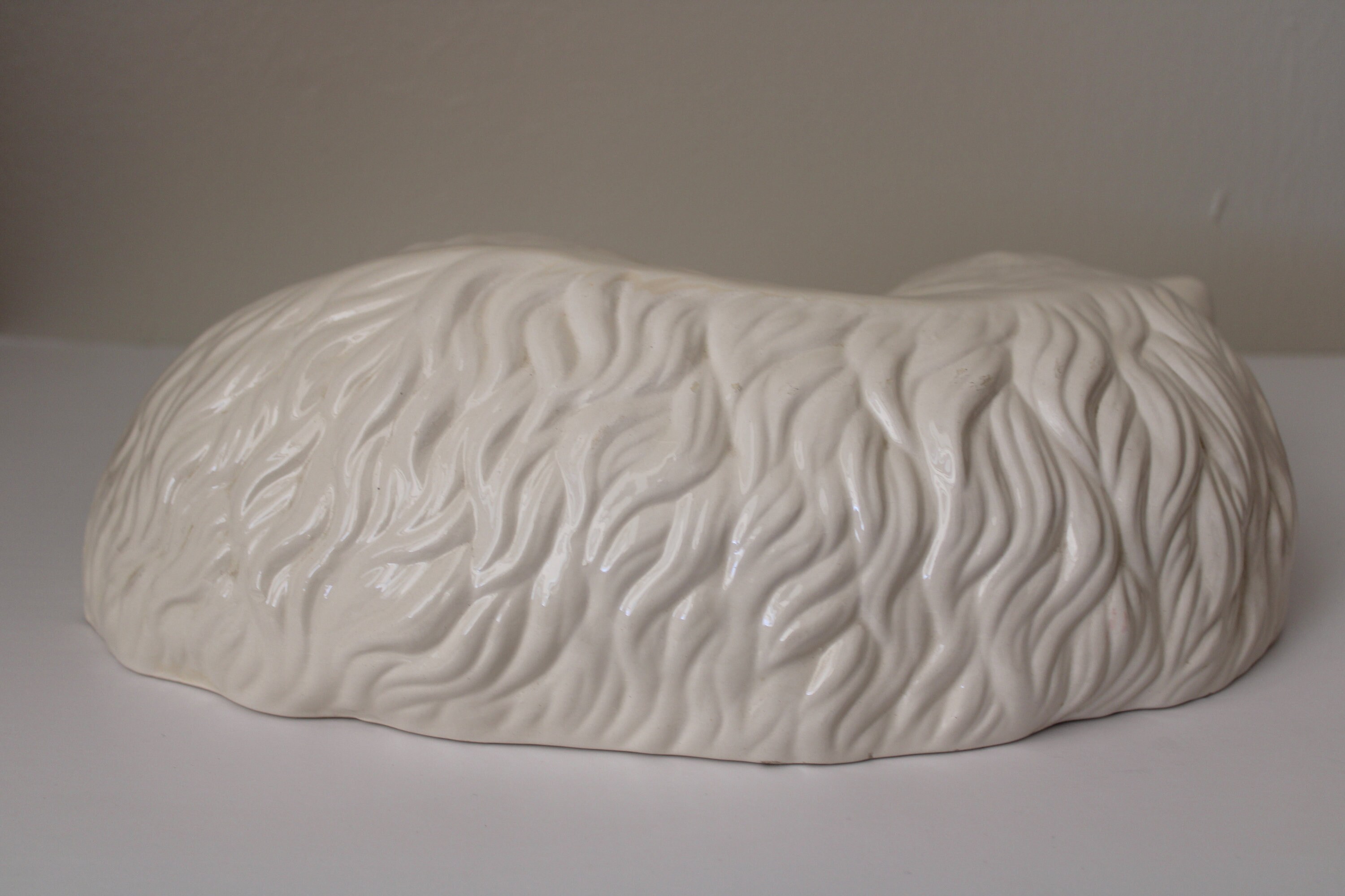 Vintage Ceramic Cat Albertas Mold Life Size Sleeping White Persian Cat ...