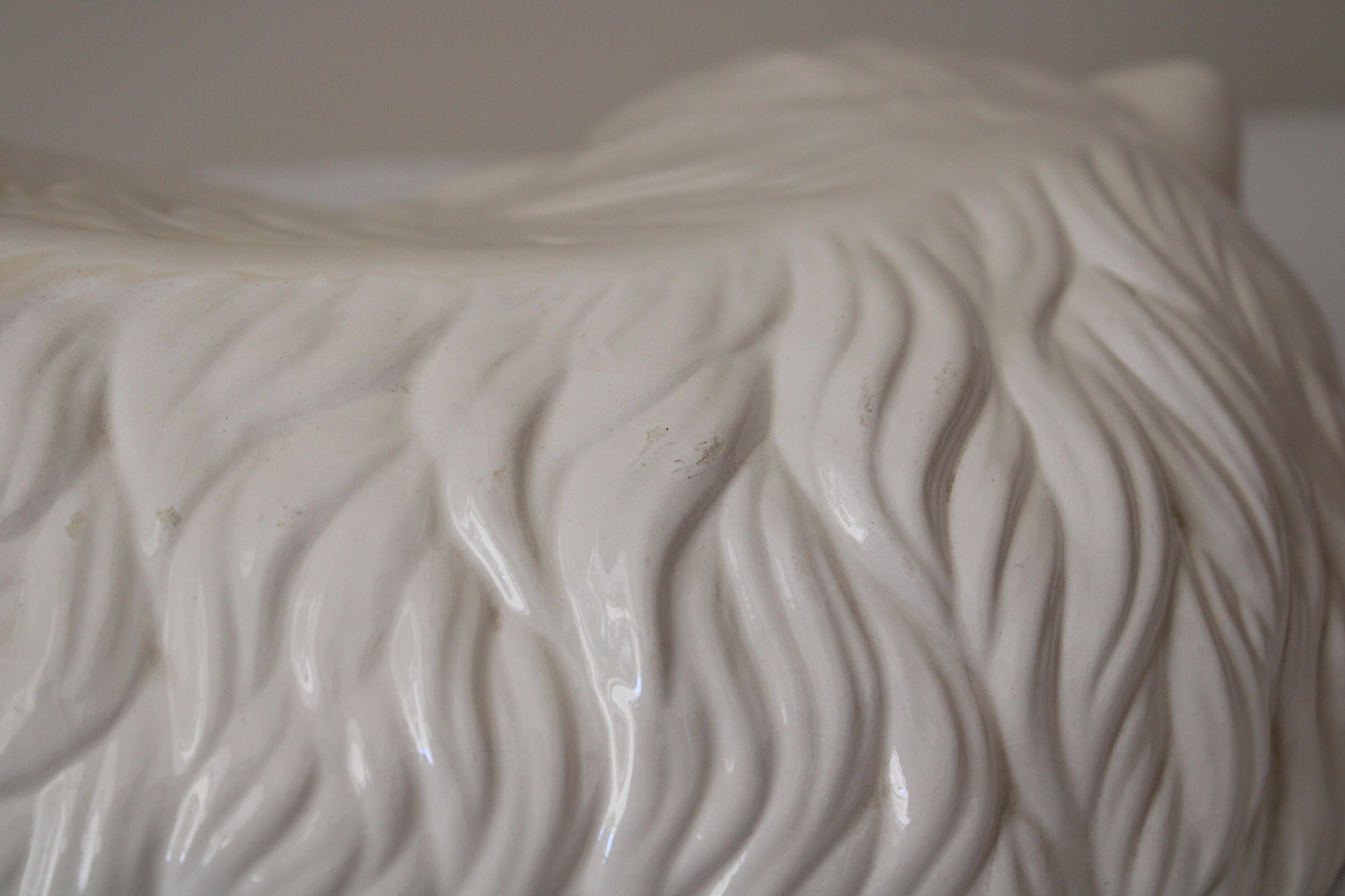 Vintage Ceramic Cat Albertas Mold Life Size Sleeping White Persian Cat ...