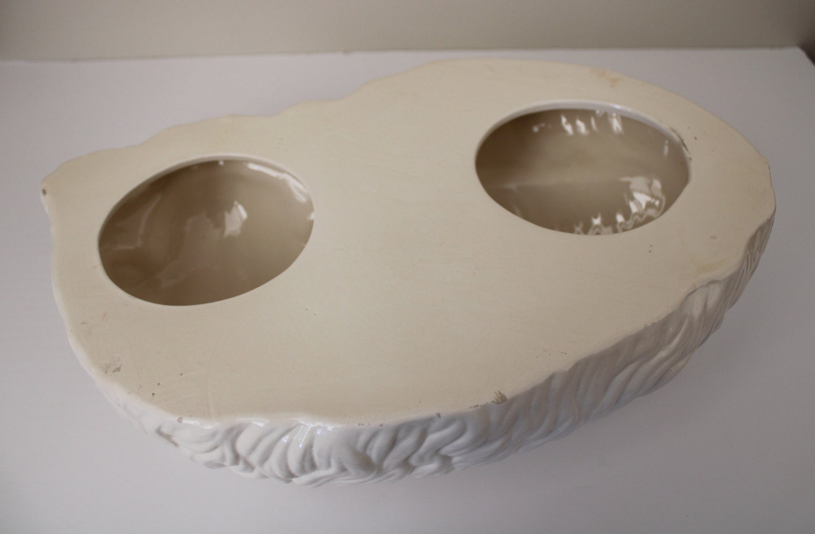 Vintage Ceramic Cat Albertas Mold Life Size Sleeping White Persian Cat ...