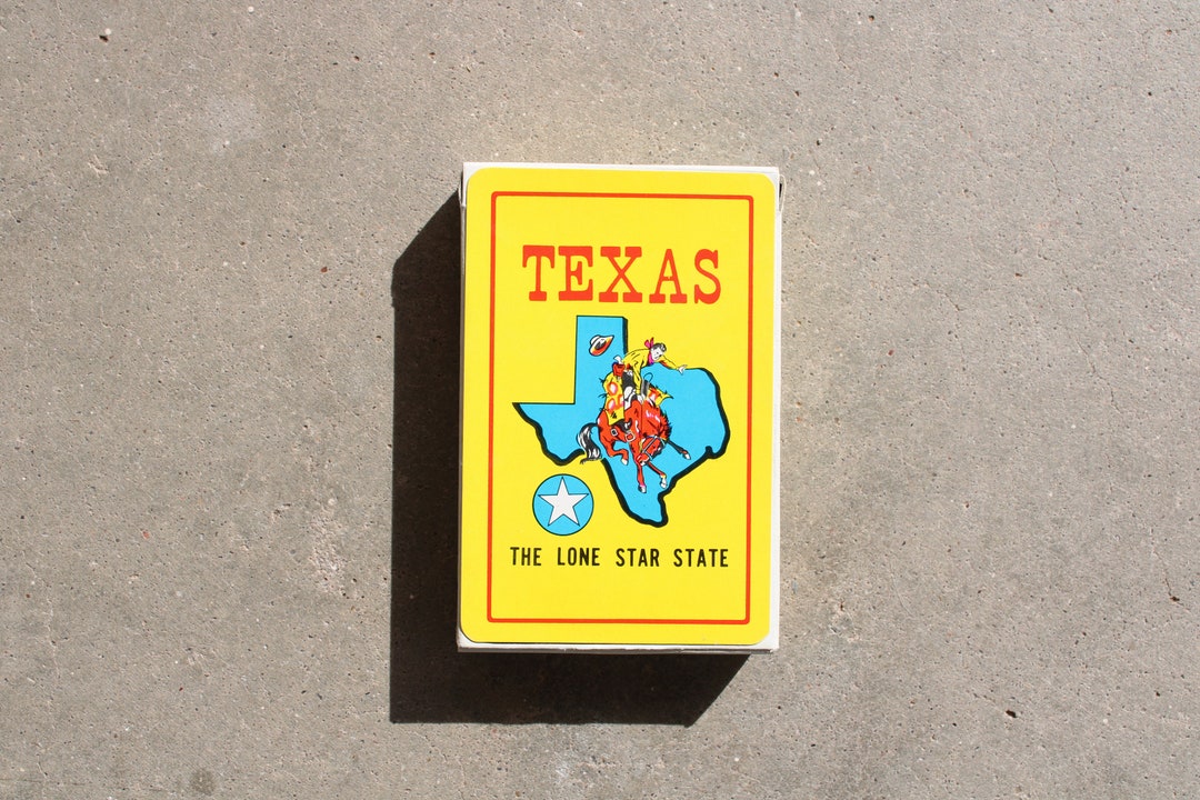 Vintage Texas Themed Deck of Cards | Retro Lone Star State Playing ...