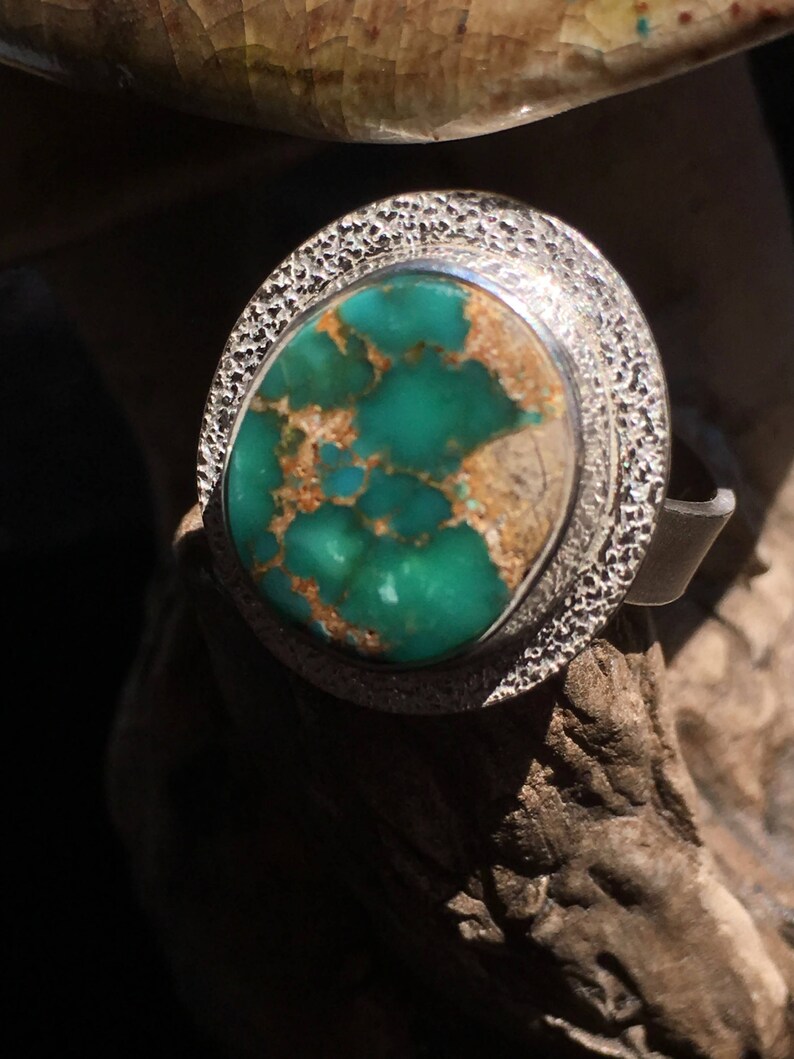 Carico Lake Turquoise Ring Sterling Silver Women's Size 7 Natural ...