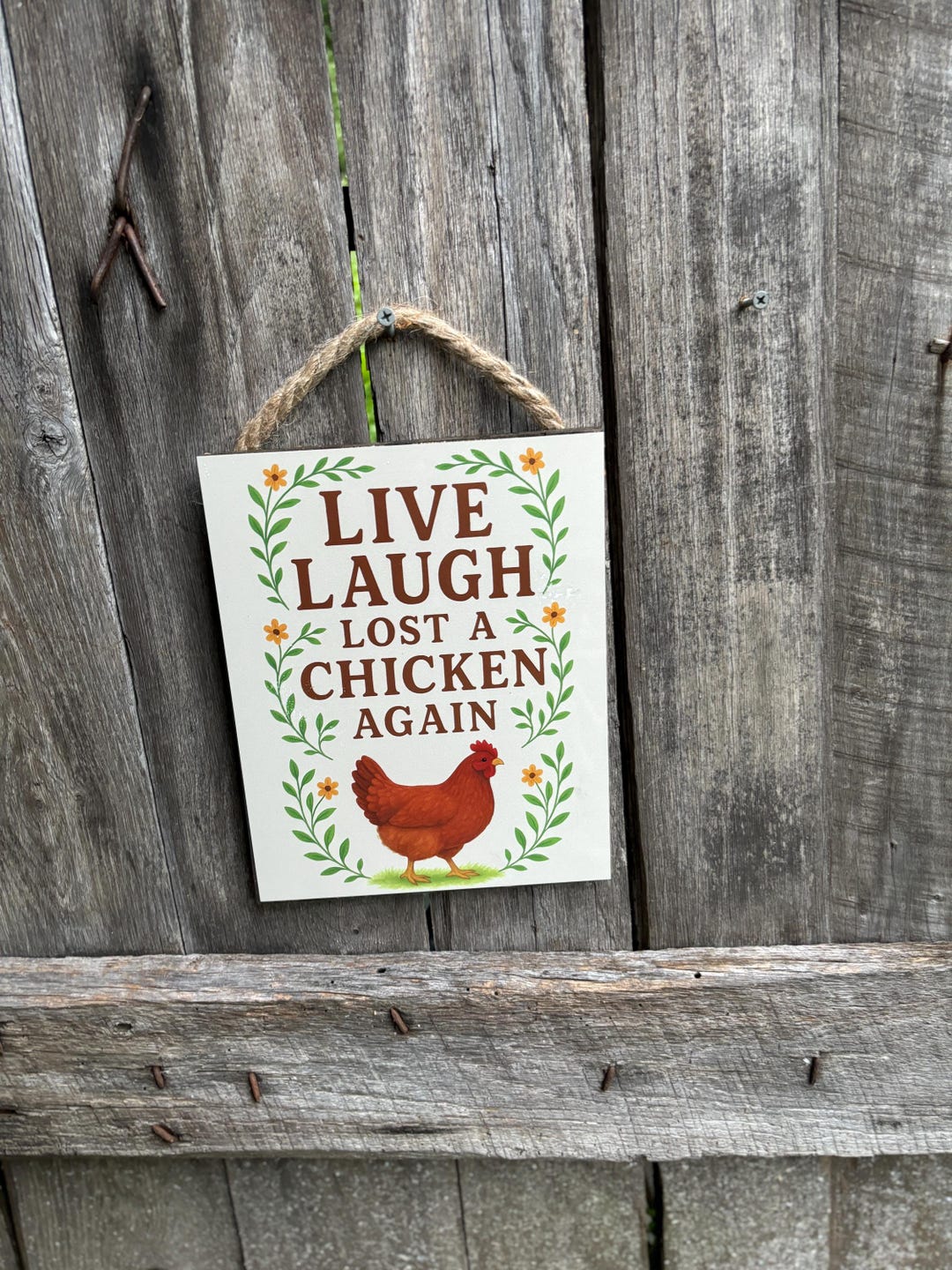 Funny Chicken Coop Sign: Live Laugh Lost - Farmhouse Decor - Etsy