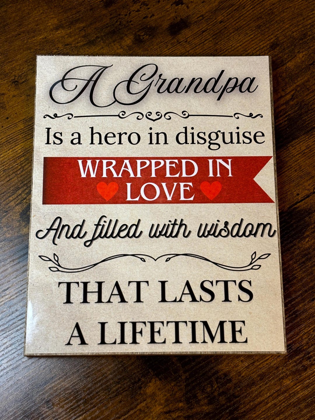 Grandpa A Hero Wood Plaque Wall Sign Handmade - Etsy