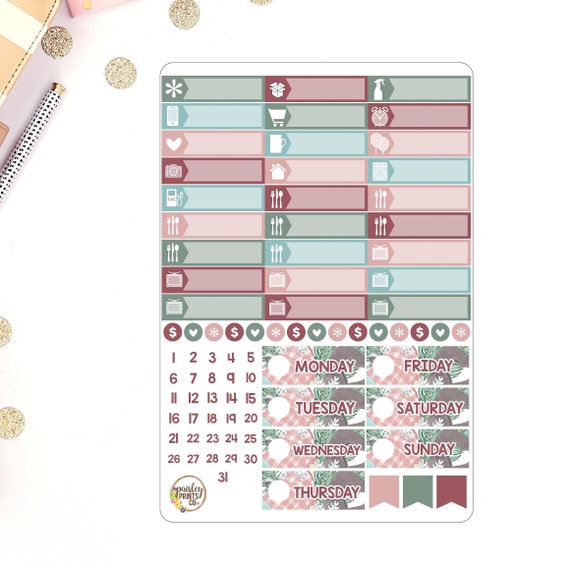 Stickers, Labels & Tags Mini Vertical Weekly Planner Sticker Kit Cozy ...