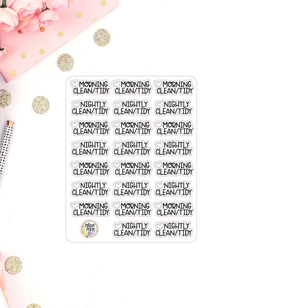 Morning and Nightly Clean up Reminder Planner Stickers - Etsy